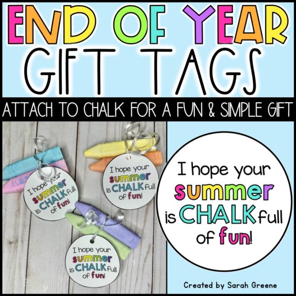 Chalk End of Year Gift Tag | Made By Teachers