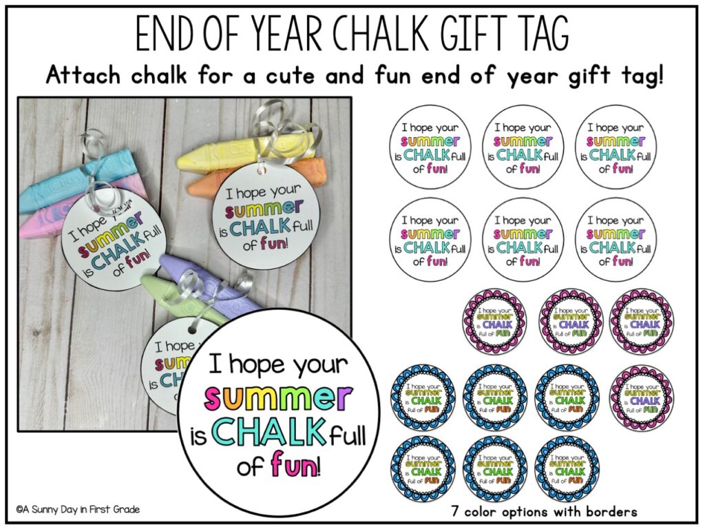 Chalk End of Year Gift Tag | Made By Teachers