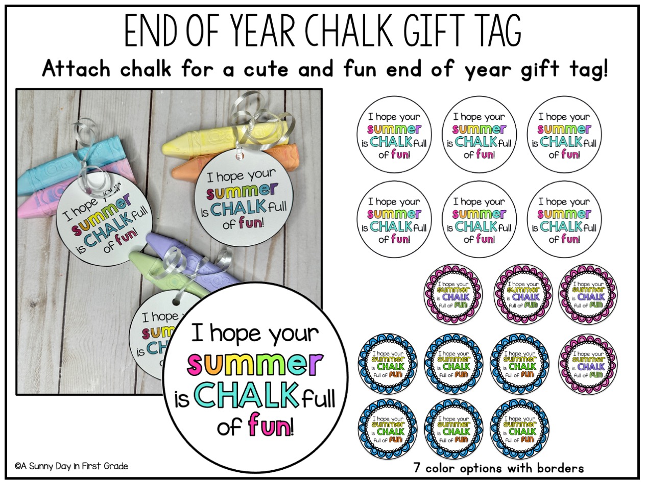 Chalk End of Year Gift Tag | Made By Teachers