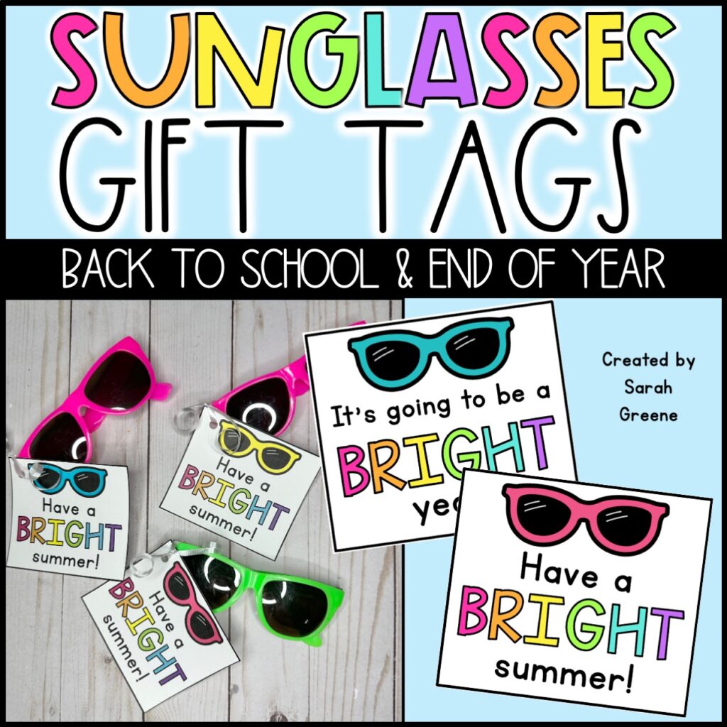Sunglasses End of Year Gift Tag | Made By Teachers