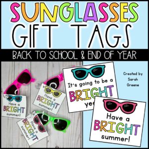 Sunglasses End of Year Gift Tag | Made By Teachers