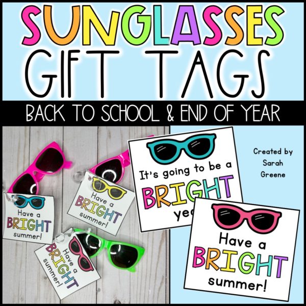 Sunglasses End of Year Gift Tag | Made By Teachers