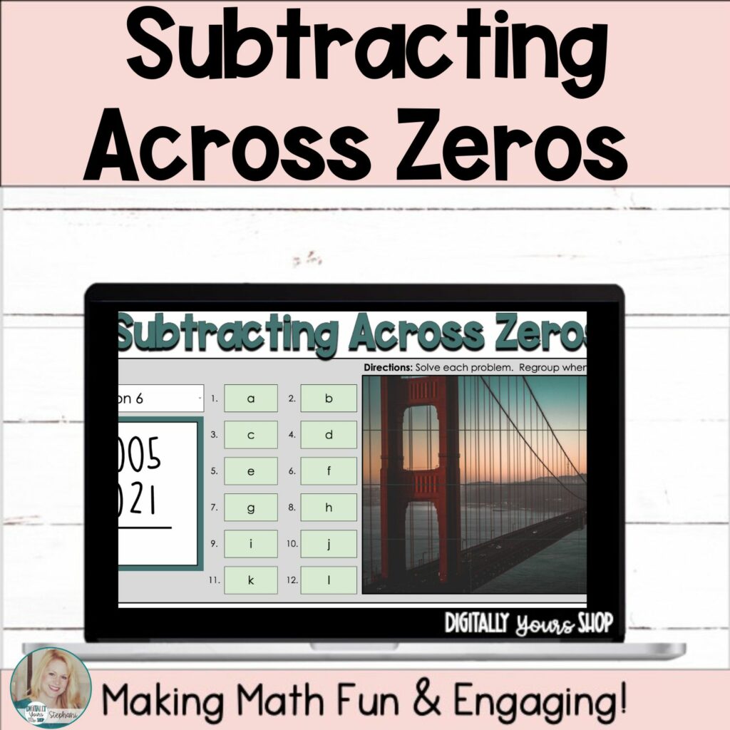 Subtracting Across Zeros Digital Self-Checking Activity | Made By Teachers