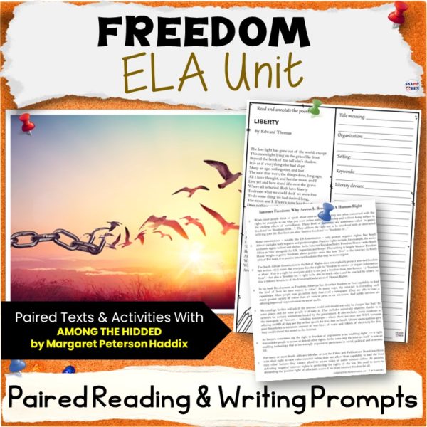 Freedom Unit - Middle School Paired Reading, Prompts for Among The ...