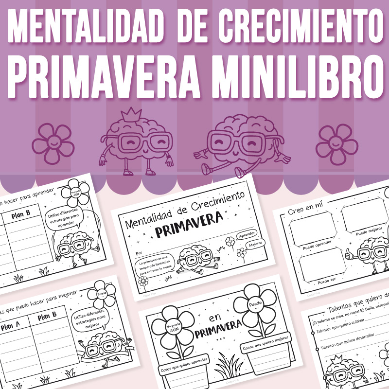 Mentalidad de Crecimiento Actividad Primavera Mini Libro, Writing SEL ...