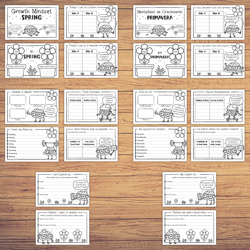 Growth Mindset | Spring (Spring Break) Mini Books BUNDLE | Made By Teachers
