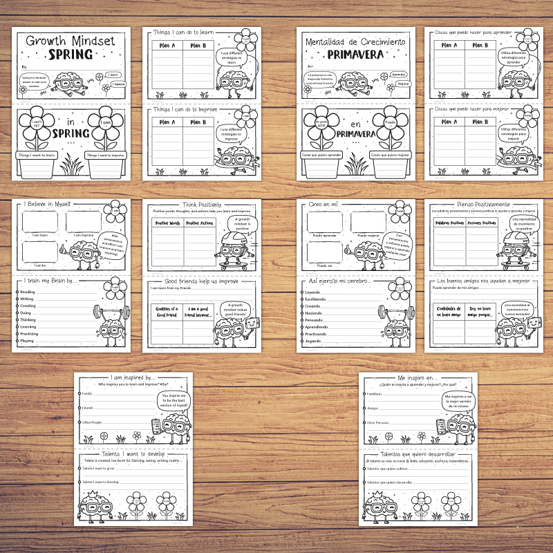 Growth Mindset | Spring (Spring Break) Mini Books BUNDLE | Made By Teachers