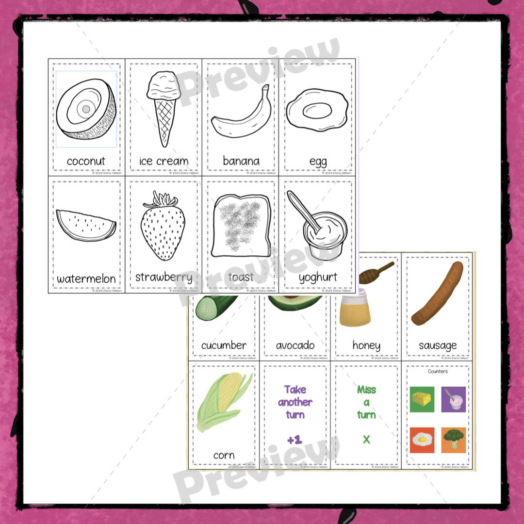 Food syllable counting game and sorting - phonological awareness ...