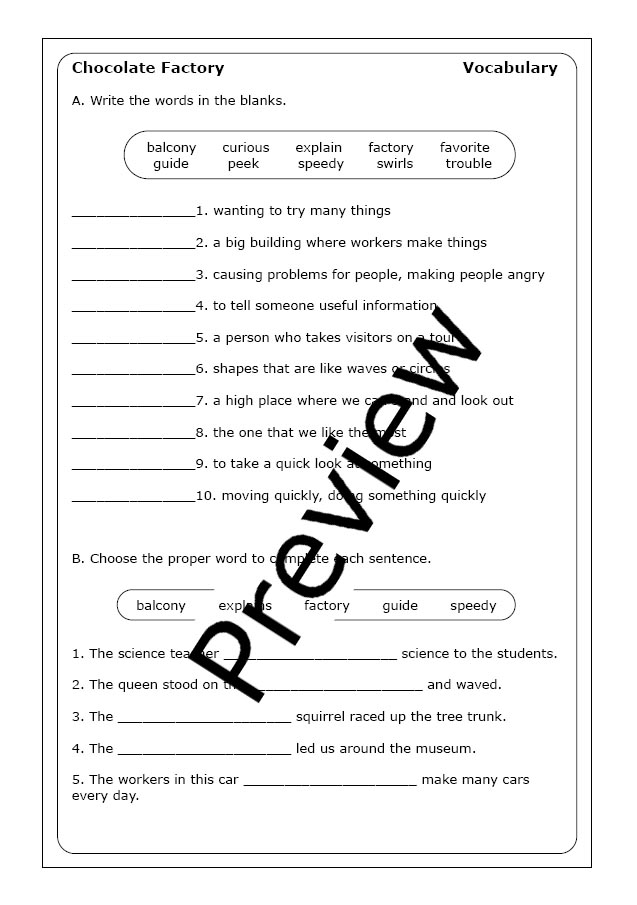"Curious George Goes to a Chocolate Factory" worksheets | Made By Teachers