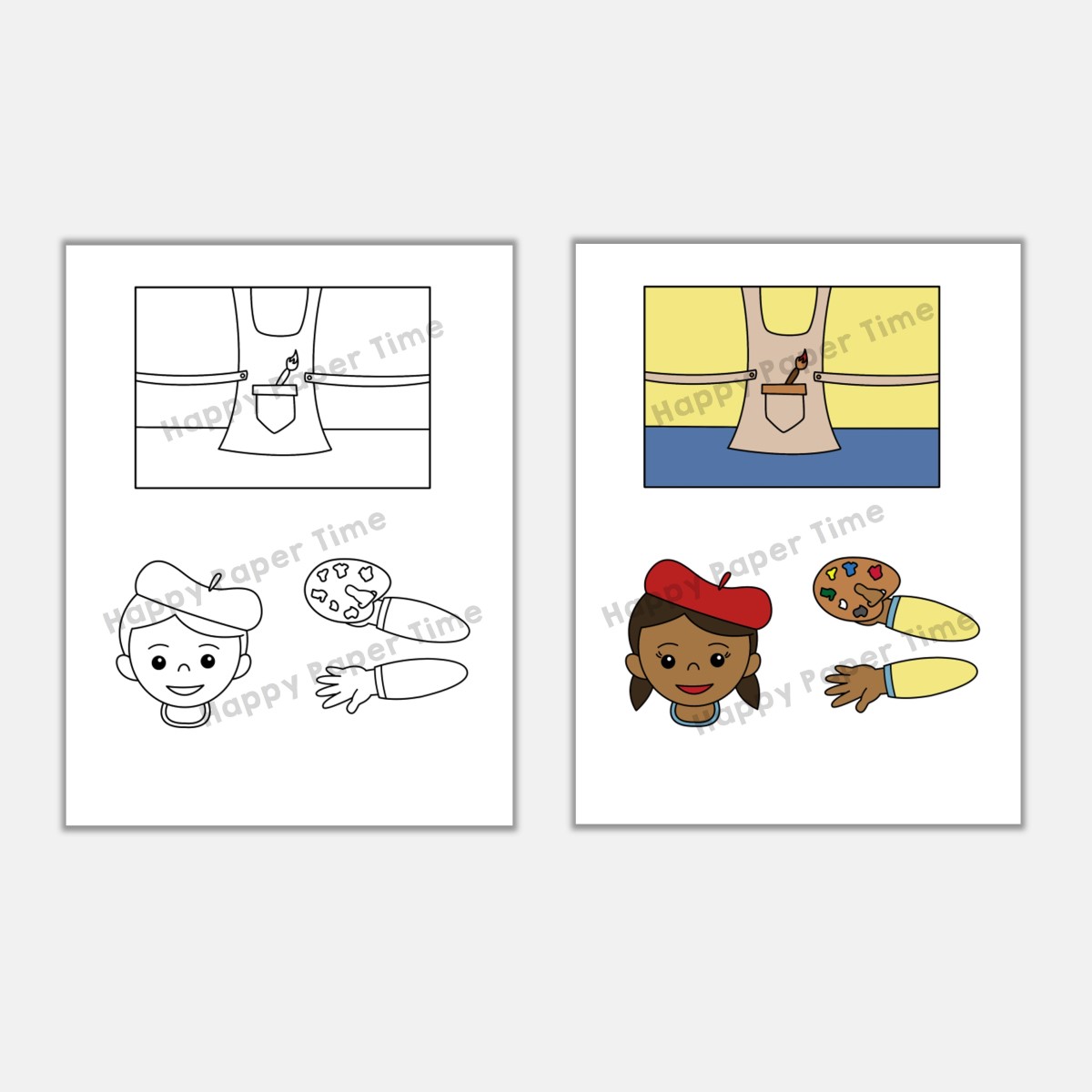 Artist Painter toilet paper roll craft Printable Career Day Community ...