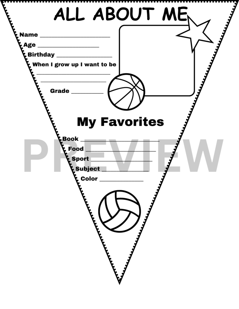 All About Me Pennant | Made By Teachers