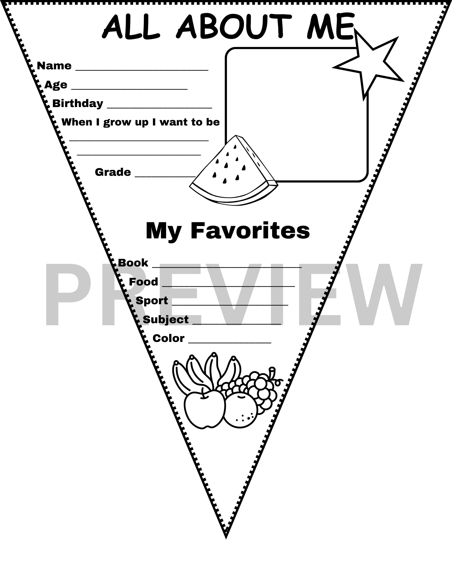 All About Me Pennant | Made By Teachers