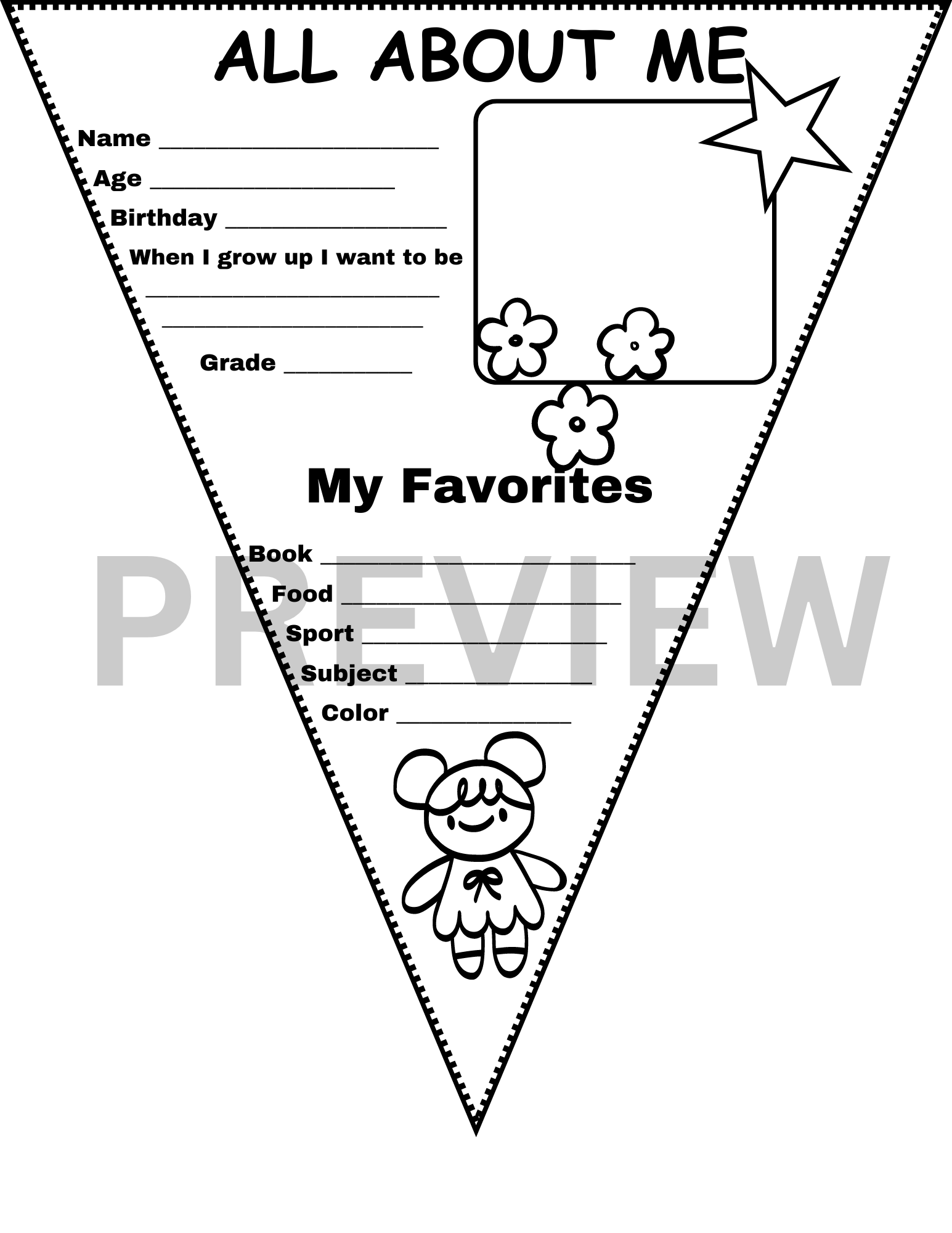 All About Me Pennant | Made By Teachers