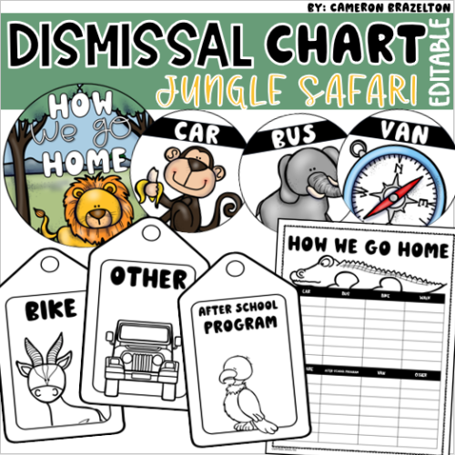 How We Go Home Dismissal Clip Chart End of the Day Jungle Safari ...