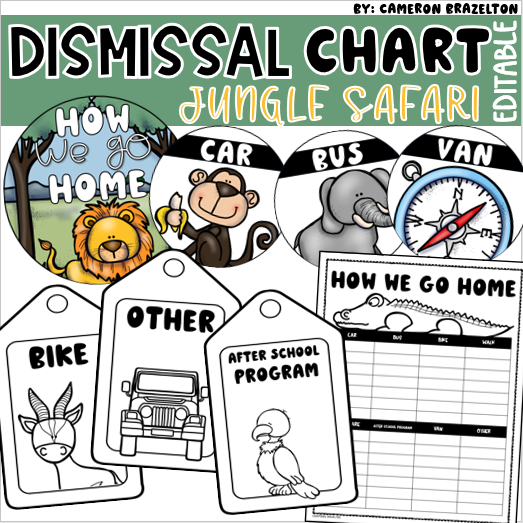 How We Go Home Dismissal Clip Chart End of the Day Jungle Safari ...