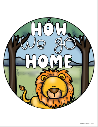 How We Go Home Dismissal Clip Chart End of the Day Jungle Safari ...