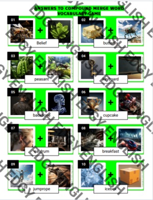 Compound Word Merge ESL Game (Vocabulary Game) | Made By Teachers