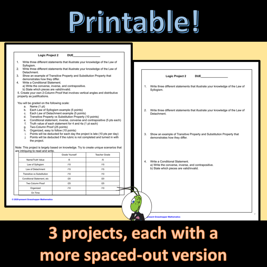 Geometry Logic Project Printable PDF Version | Choice Project | Made By ...