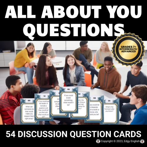 "All About You" ESL Conversation Questions Cards | Made By Teachers