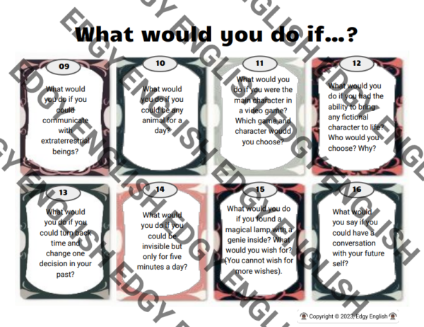 "What would you do?" ESL Conversation Questions Cards | Made By Teachers