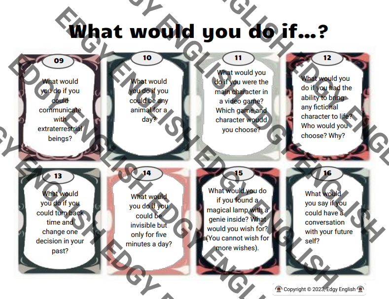 "What would you do?" ESL Conversation Questions Cards | Made By Teachers