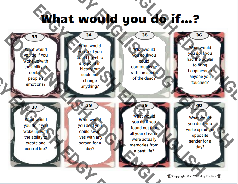 "What would you do?" ESL Conversation Questions Cards | Made By Teachers