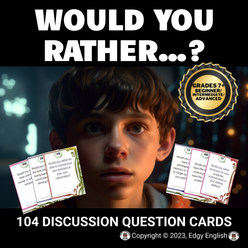 "Would you rather..?" ESL Conversation Questions Cards | Made By Teachers