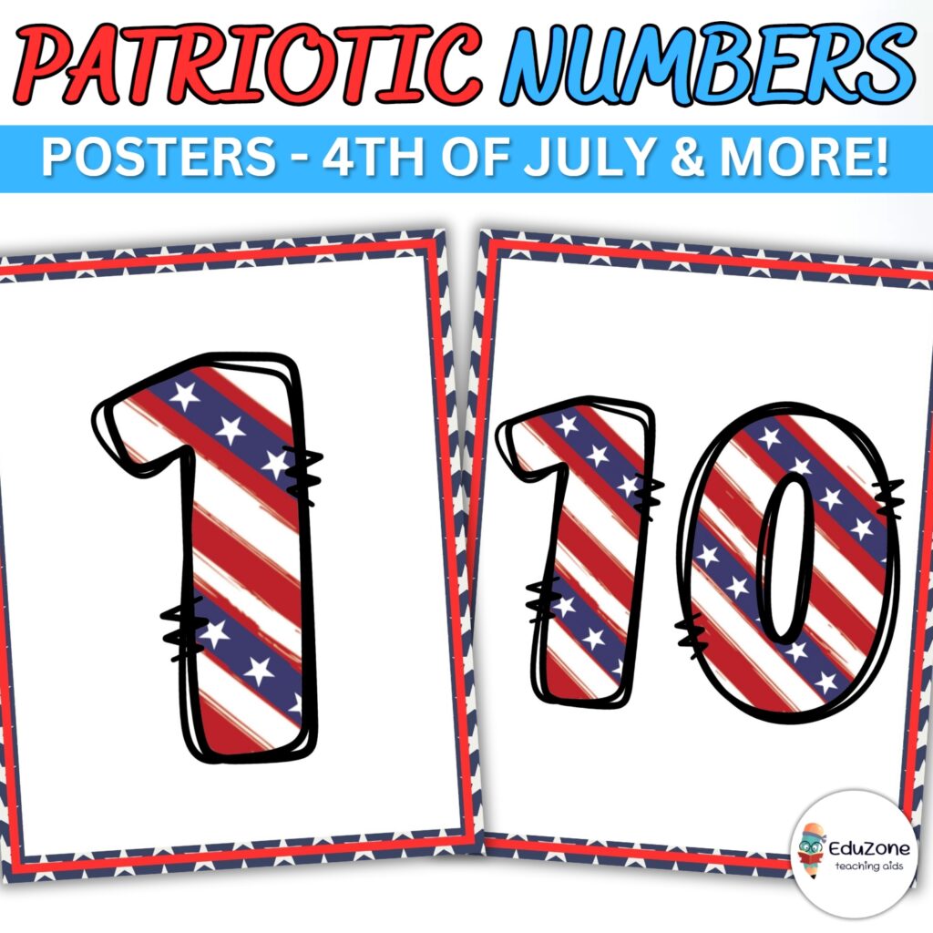 Patriotic Numbers posters: For 4th of July, Veterans Day, Flag Day ...