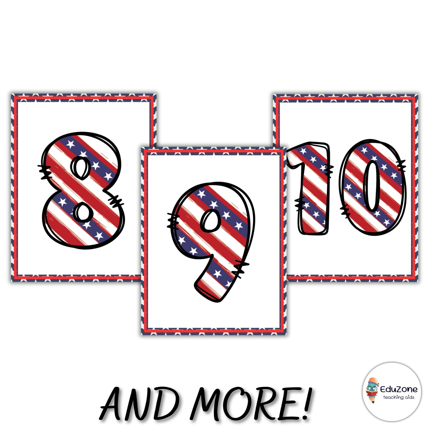 Patriotic Alphabet And Numbers posters: For 4th of July, Flag Day ...