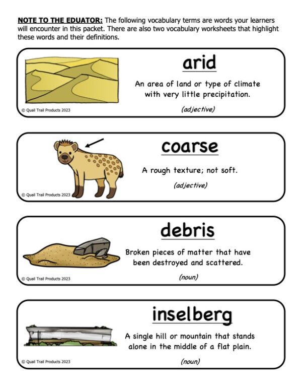 Animal Adaptations on the Savanna Activities and Worksheets | Made By ...
