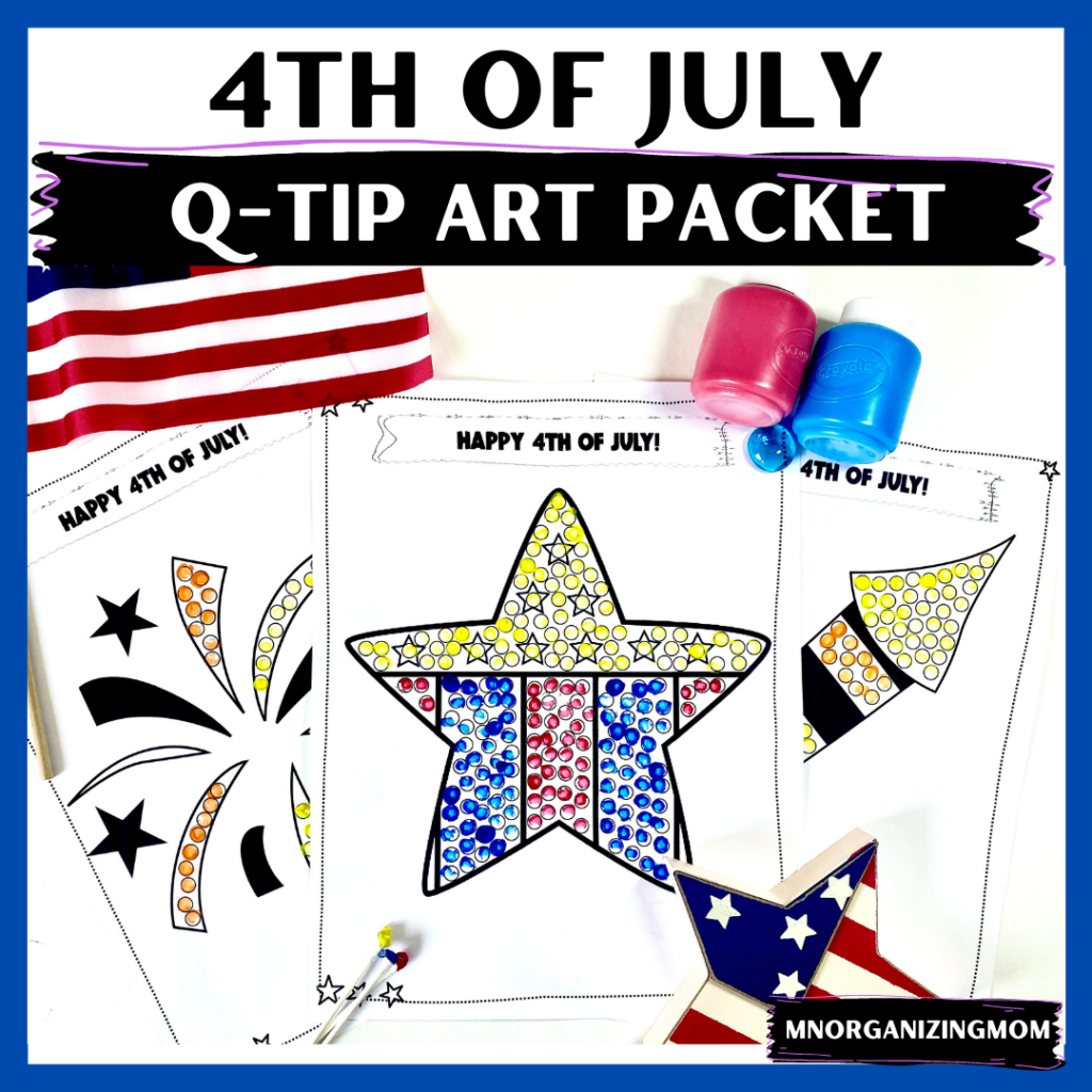 4th of July Q-Tip Art Packet | Made By Teachers