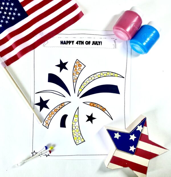 4th of July Do A Dot and Q-Tip Art Packet Bundle | Made By Teachers