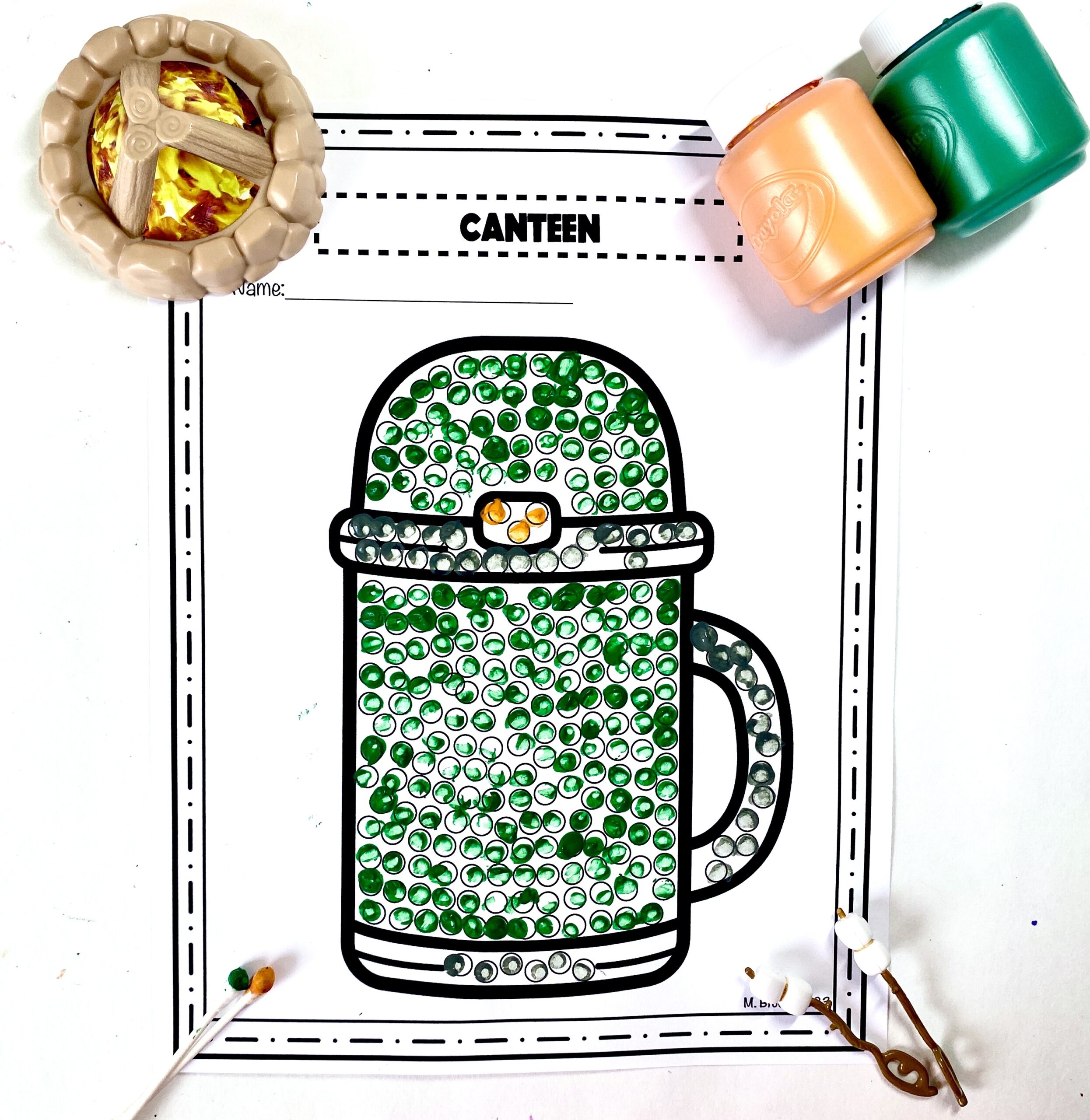 Camping Q-Tip Art Packet | Made By Teachers