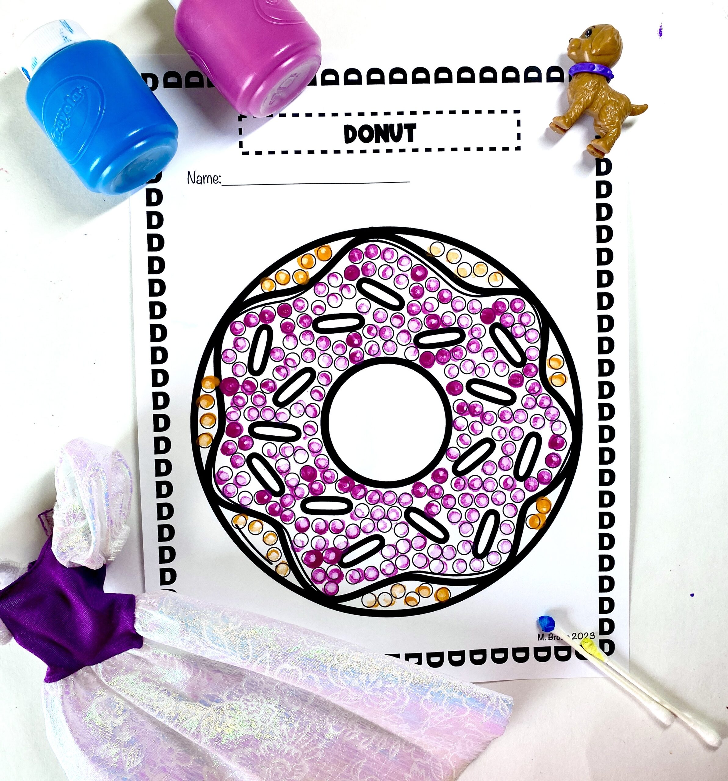 Letter D Do A Dot and Q-Tip Art Packet Bundle | Made By Teachers