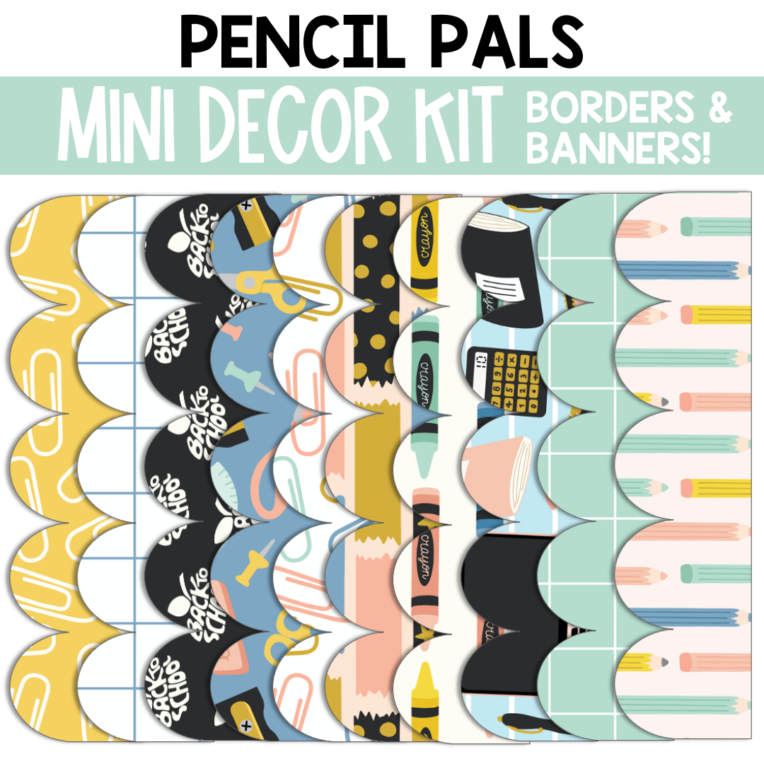 Back to School Bulletin Borders / Back to School Bulletin Board Decor ...