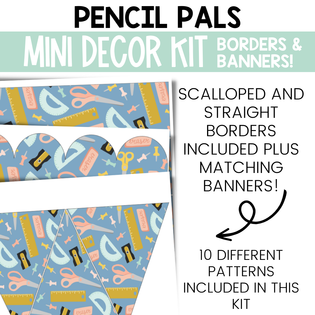 Back to School Bulletin Borders / Back to School Bulletin Board Decor ...