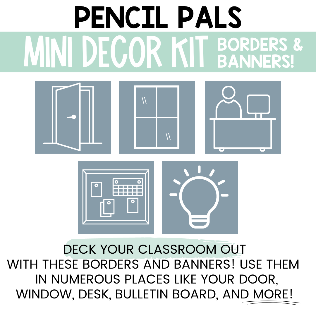 Back to School Bulletin Borders / Back to School Bulletin Board Decor ...