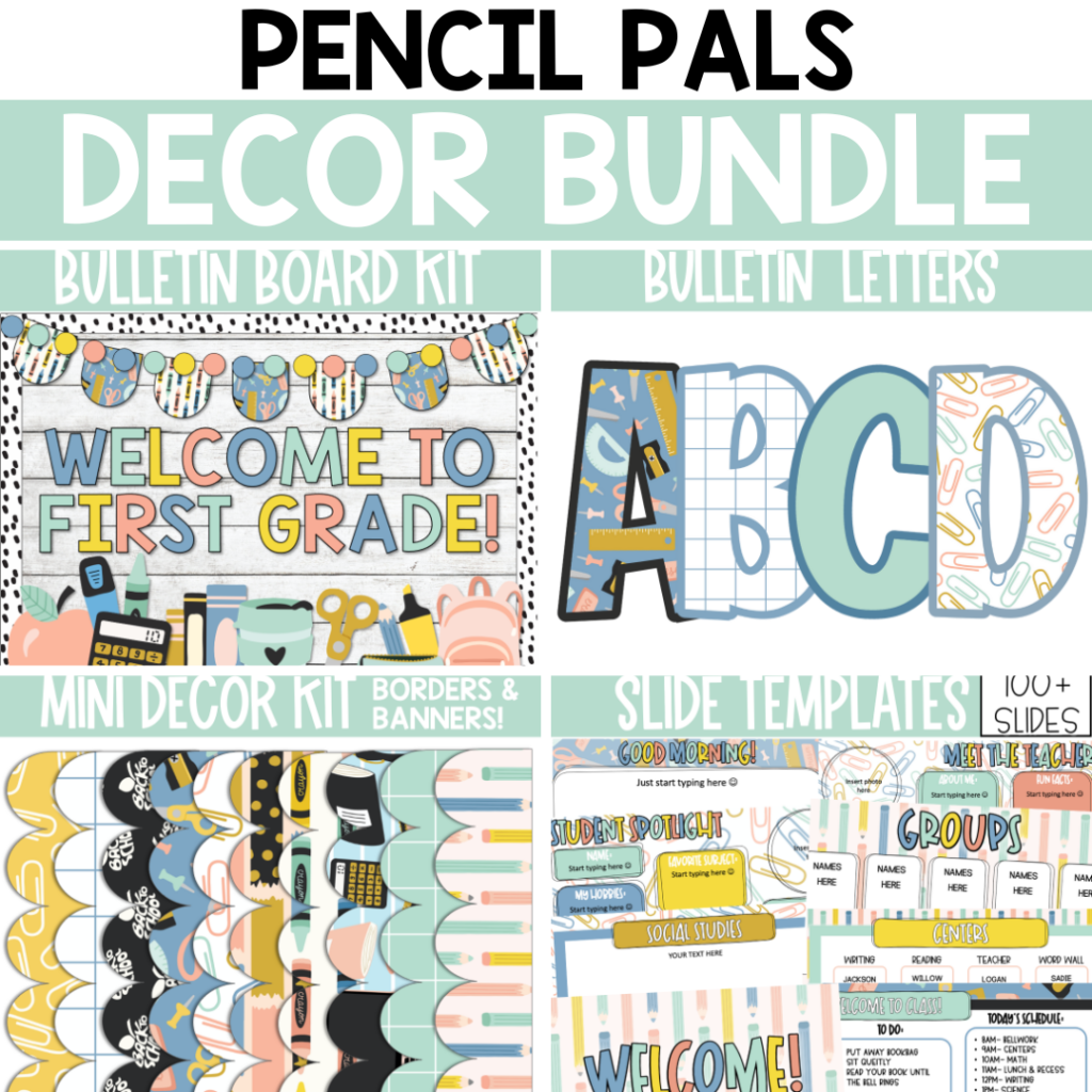 Back to School Bulletin Board Decor Bundle / Door Decor / Pencil Pals ...