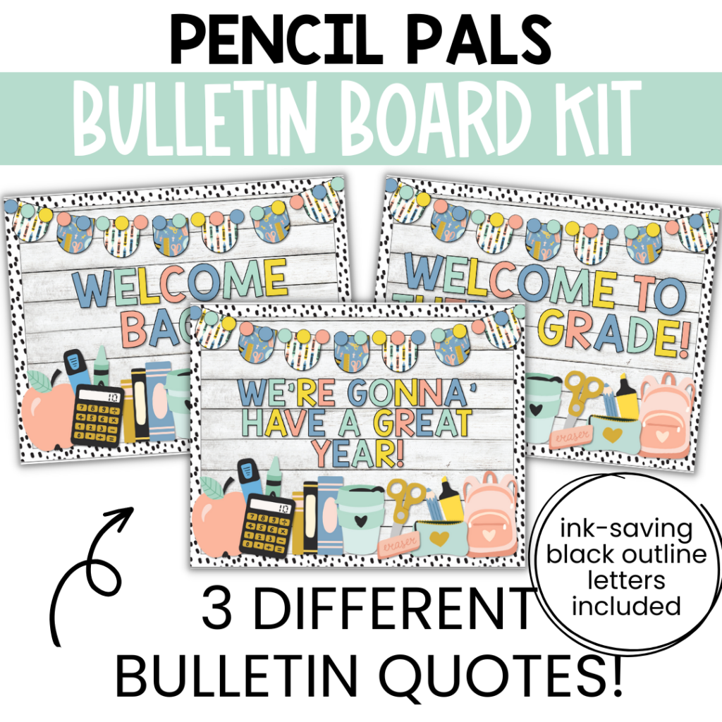 Back to School Bulletin Board Decor Bundle / Door Decor / Pencil Pals ...