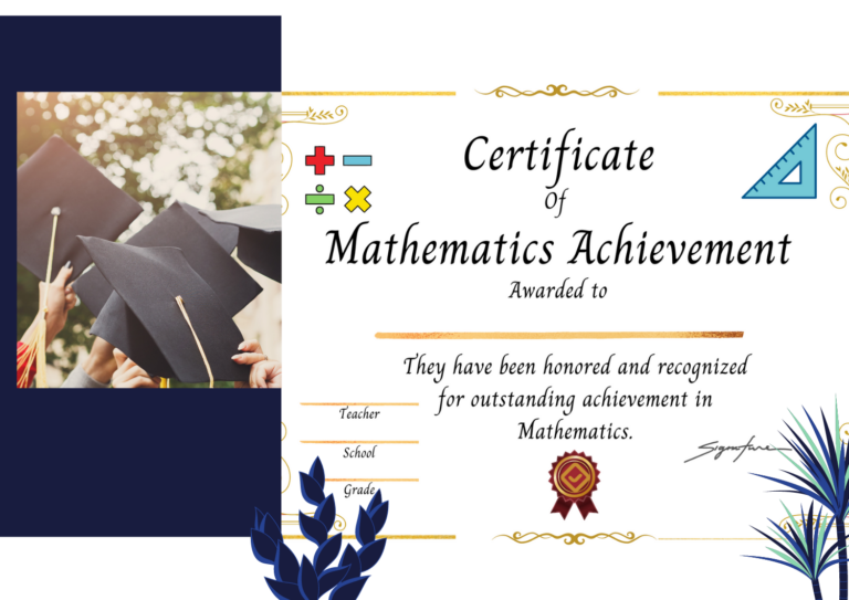 Math Certificate for Mathematics Achievement Award | Made By Teachers