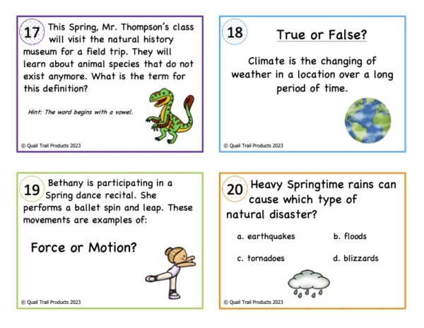Grade 3 Springtime Science Task Cards | Made By Teachers