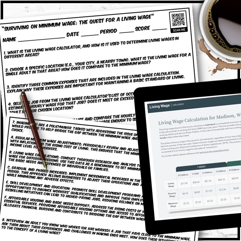 Living Wage Resources (Worksheet & One-Pager) | Made By Teachers