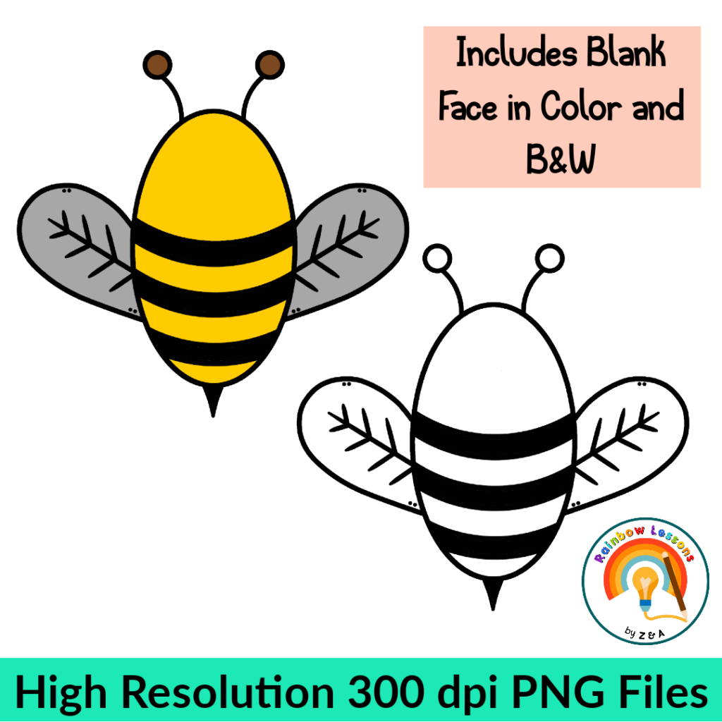 Bee Faces Clip Art | Bee Emotions Cliparts | Bee Cliparts | Made By ...