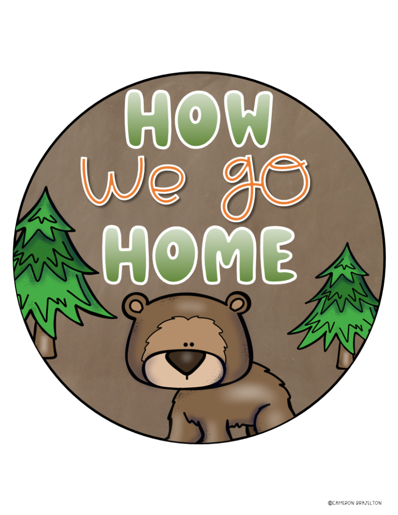How We Go Home Dismissal Clip Chart End of the Day Woodland Animals ...