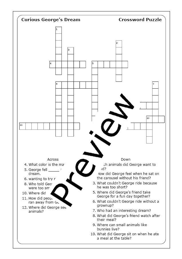 "Curious George's Dream" worksheets | Made By Teachers