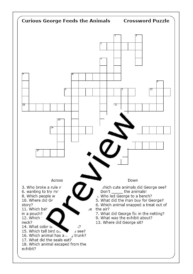 "Curious George Feeds the Animals" worksheets | Made By Teachers