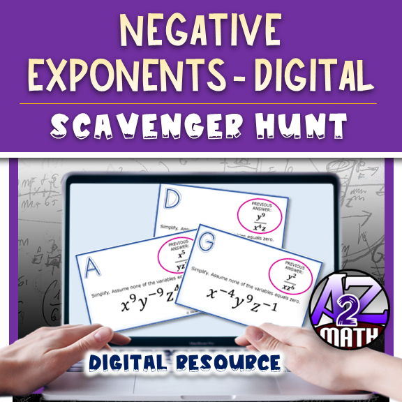 Laws of Exponents Negative Exponents Activity Digital Scavenger Hunt ...