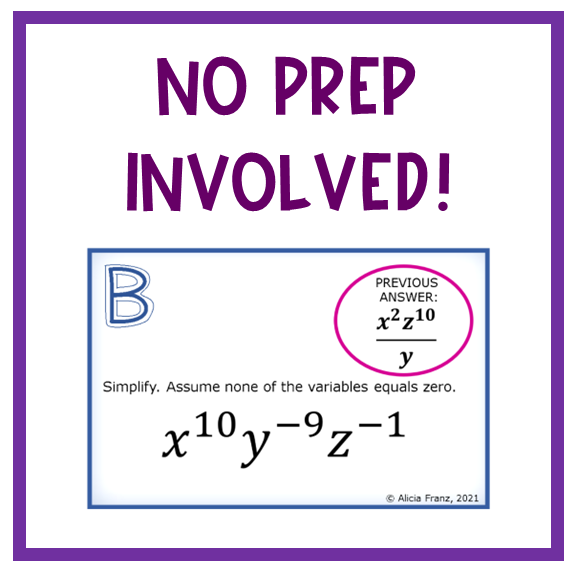 Laws of Exponents Negative Exponents Activity Digital Scavenger Hunt ...