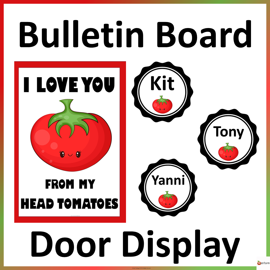 Food Pun Tomato Bulletin Board Door Display Decoration Editable | Made ...