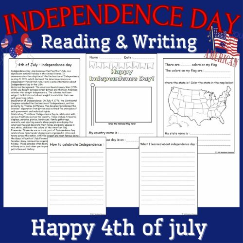 Free Independence Day Reading&Writing All About 4th of July ...